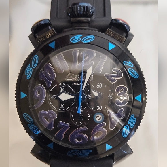 GaGa Milano | Accessories | Authentic Gaga Milano Black Blue Watch ...